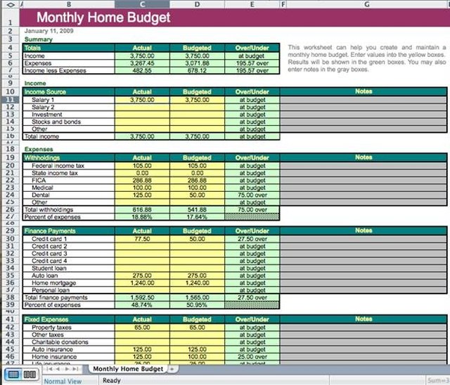 How To Create A Budget In Excel Sapling